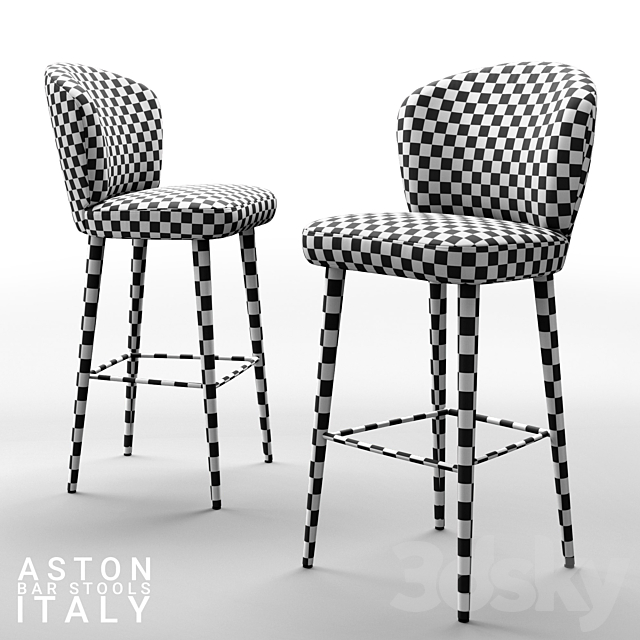 3d models: Chair - Bar stool Minotti Aston Red