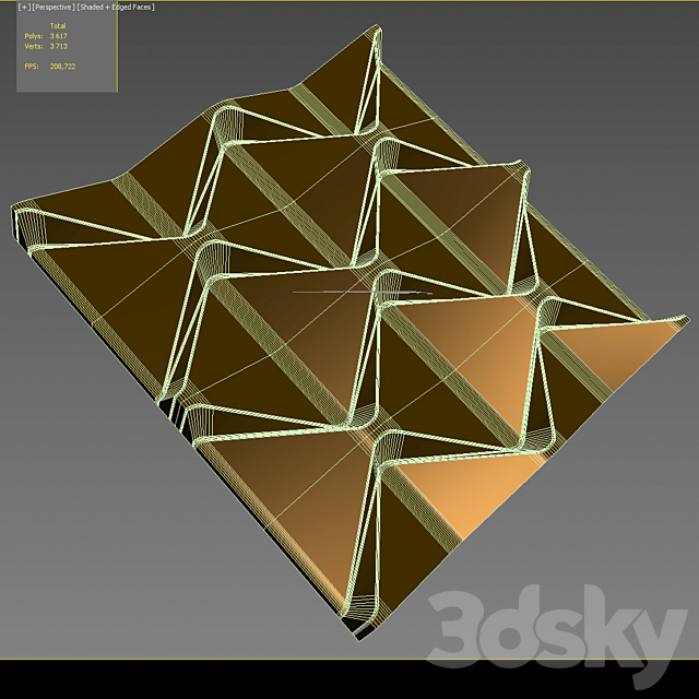 3d pyramid panel - 3D panel - 3D Models