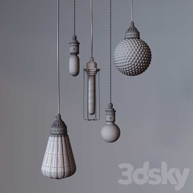Edison bulbs - Pendant light - 3D Models