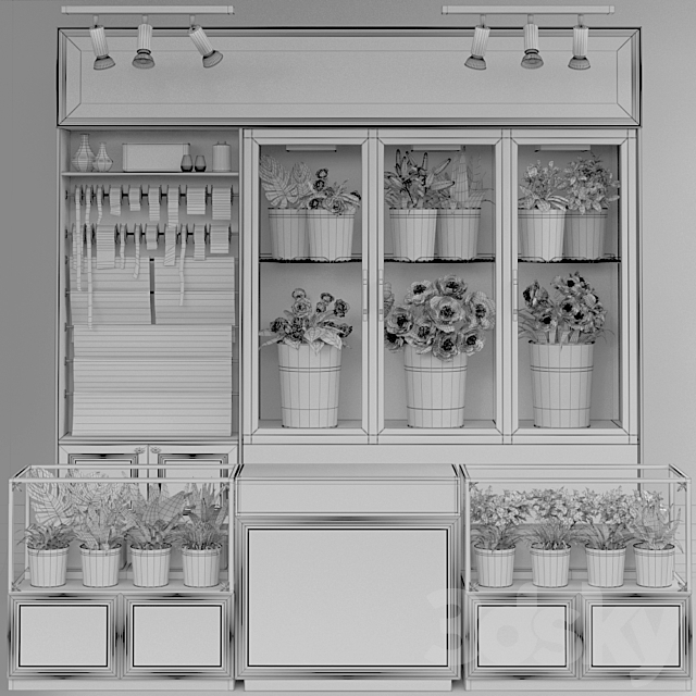 Classic Flower Shop / store / Florist - Shop - 3D Models