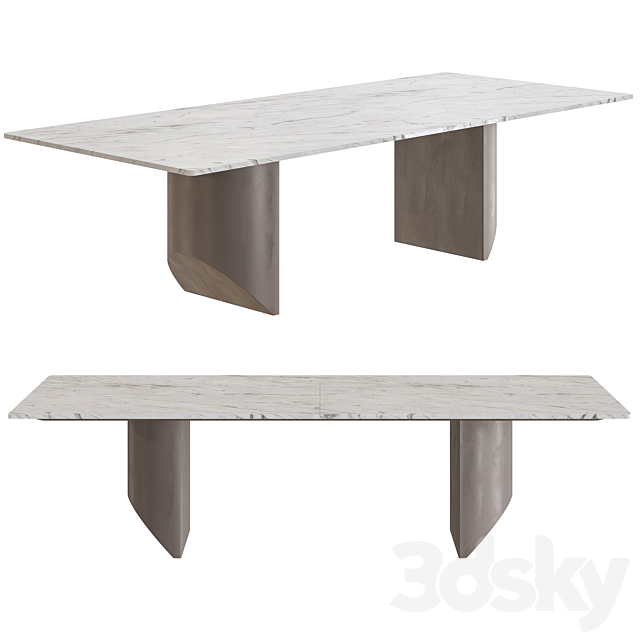 Minotti Wedge Dining Table - Table - 3D Models