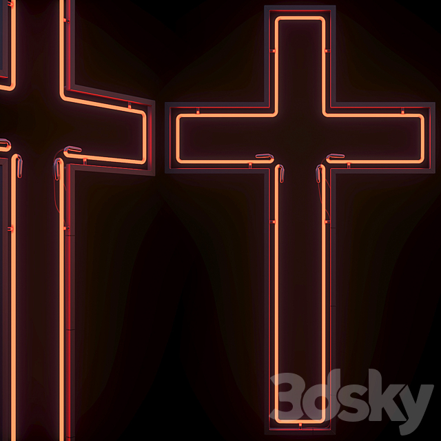 Neon cross - Miscellaneous - 3D Models