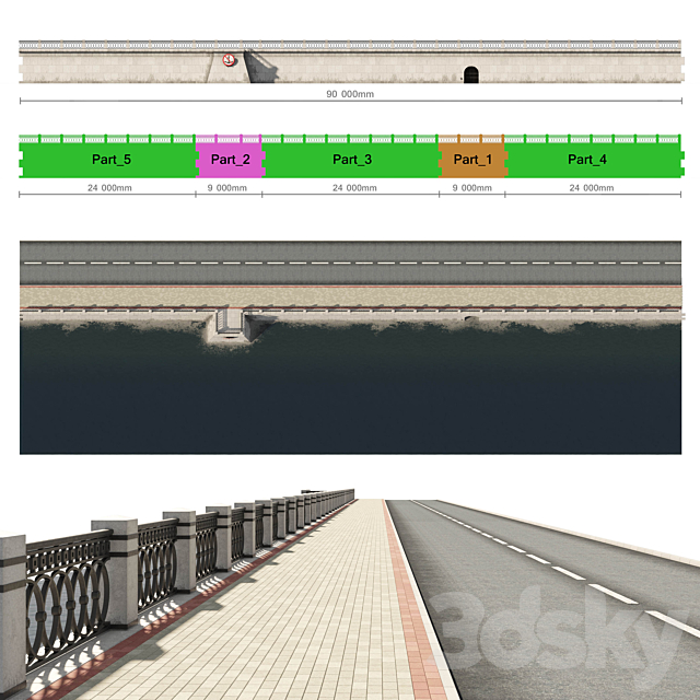 The embankment - Urban environment - 3D Models