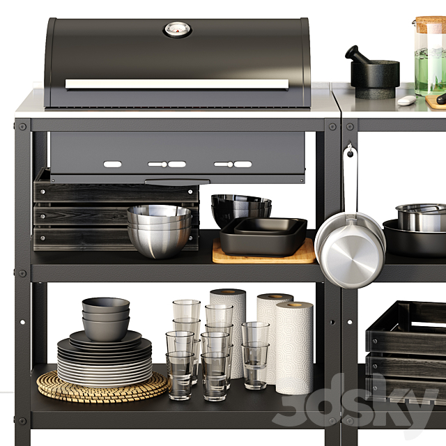 Charcoal grill GRILLSKAR (IKEA) - Barbecue and grill - 3D Models