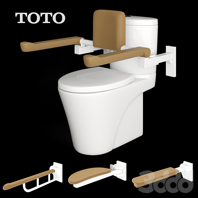 TOTO toilet and Splash advance handrail - Унитаз и Биде - 3D Модель
