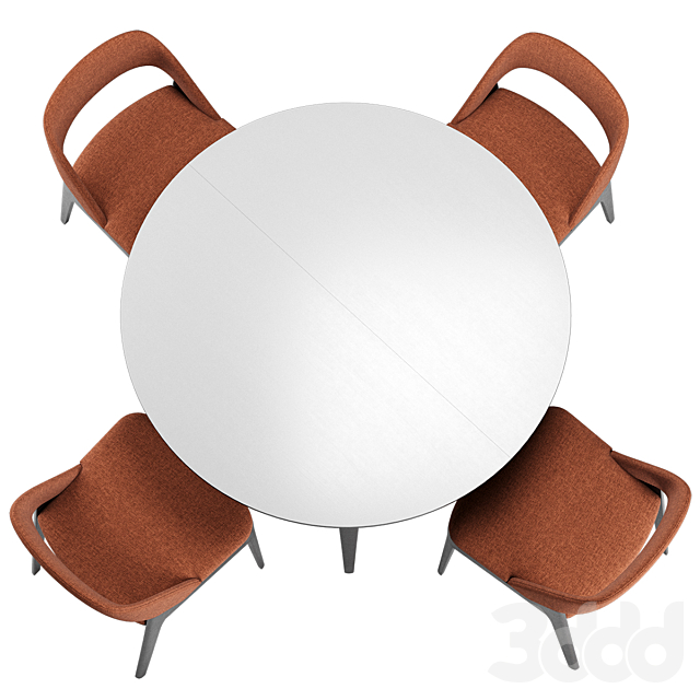 Clamp Table and Chair - Стол + стул - 3D Модель