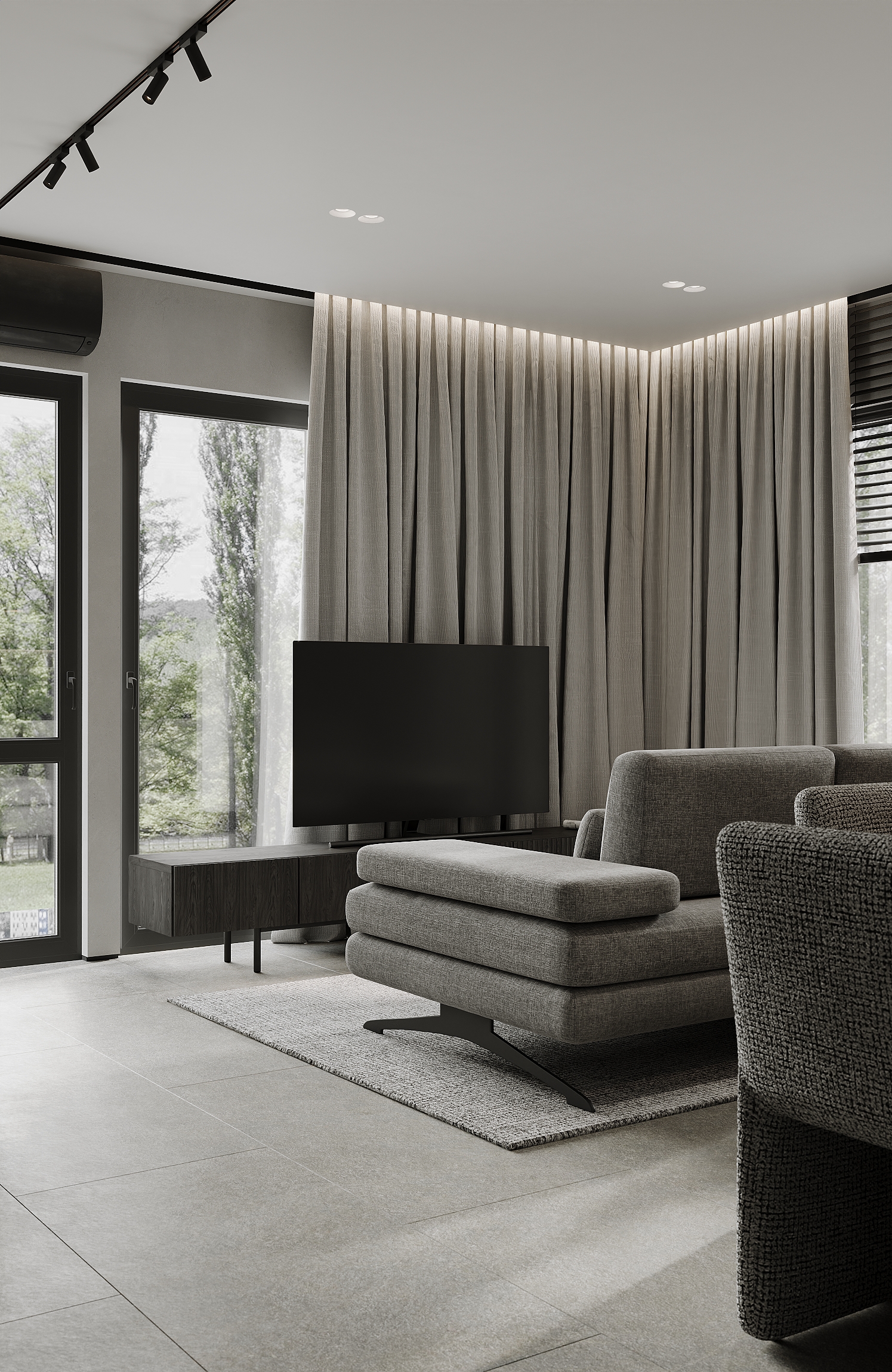 Кухня гостиная загородного дома - Работа из галереи 3D Моделей