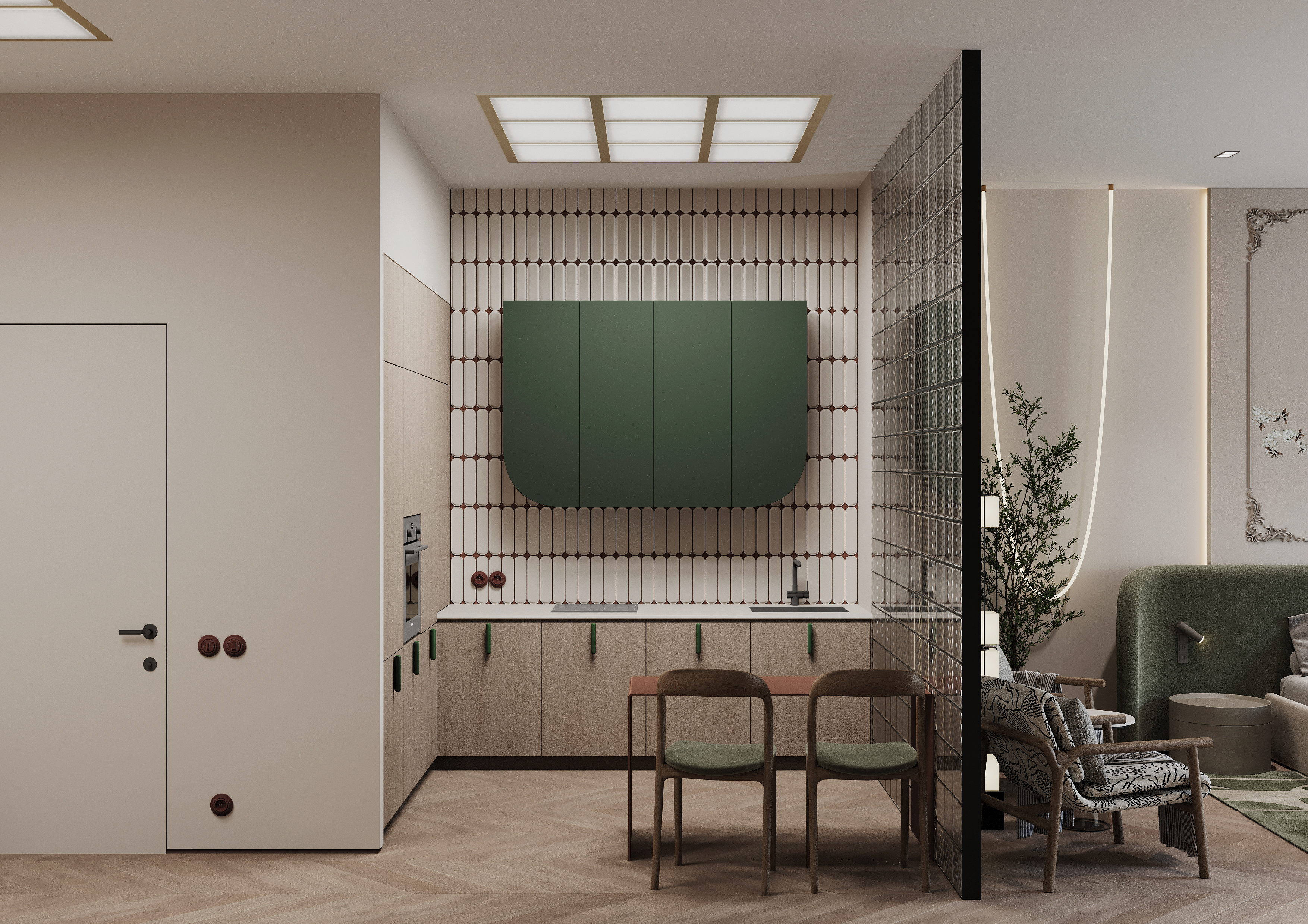 3D visualization of a studio in biophilic design - Работа из галереи 3D ...